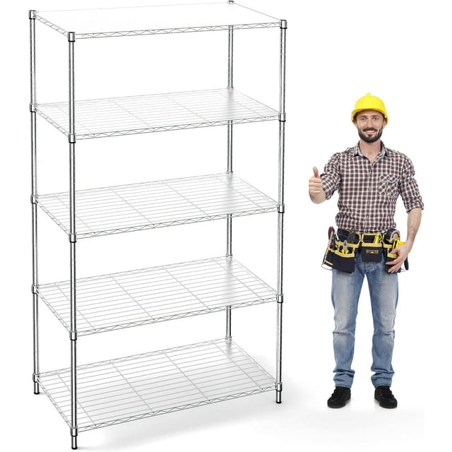 Dolonm 5-Tier Storage Shelves Wire Shelving Unit, 1750 LBS NSF Height ...