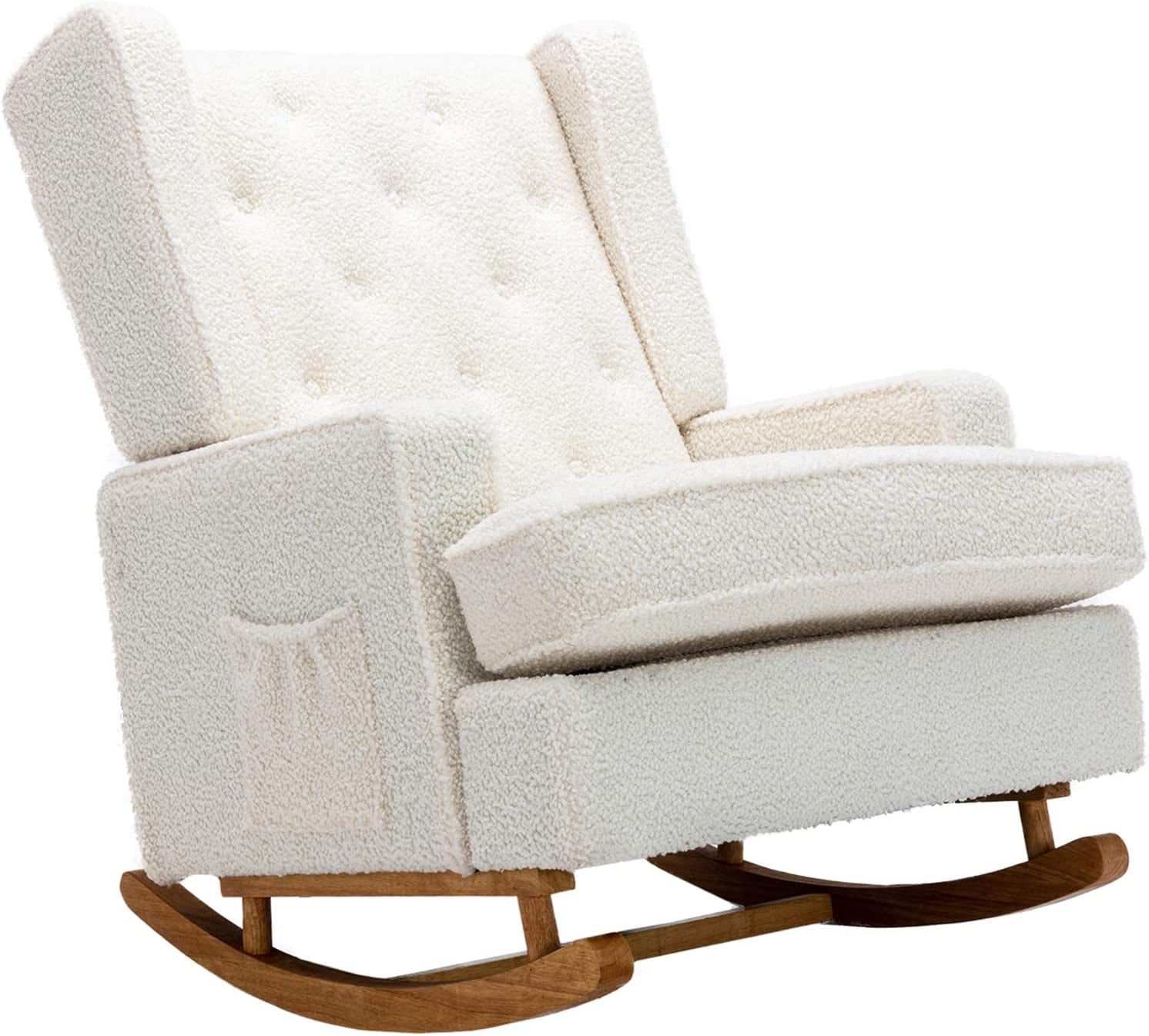 Dolonm Nursery Rocking Chair Upholstered Mid Century Modern Rocker ...
