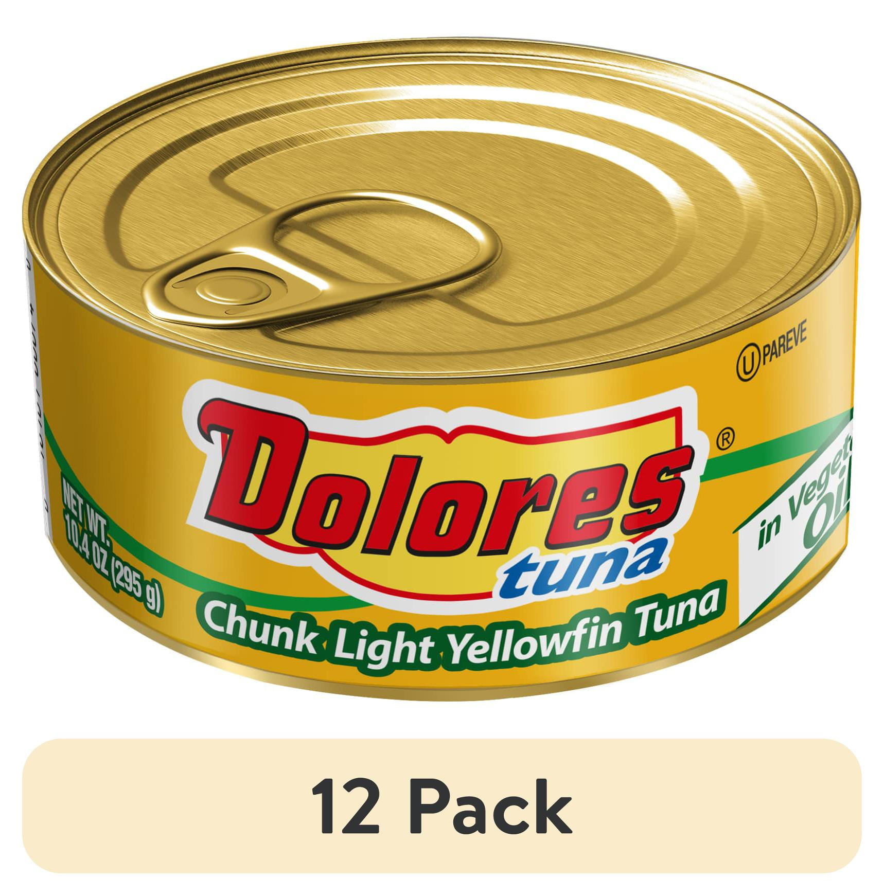 (12 pack) Dolores® Tuna in Oil, Chunk Light Yellowfin Tuna in Vegetable ...
