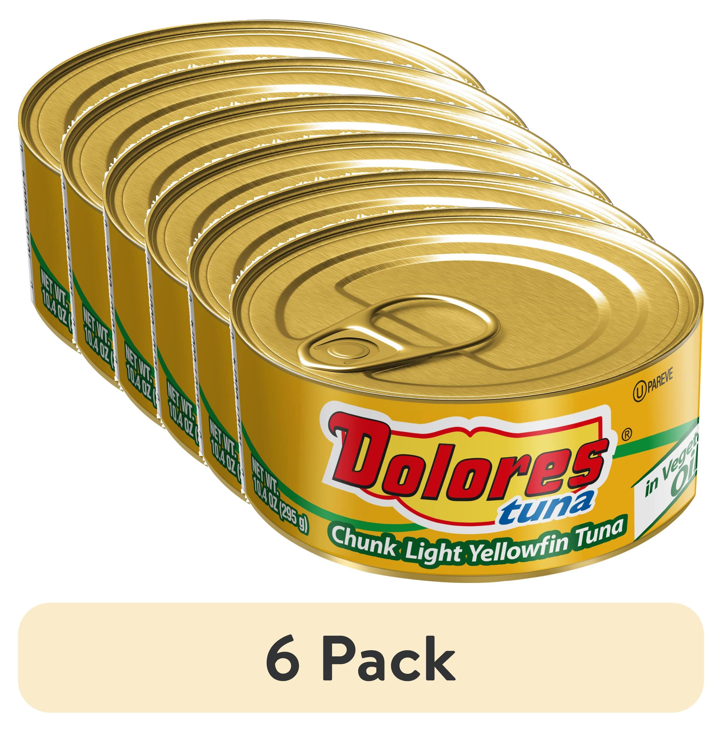 (6 pack) Dolores® Tuna in Oil, Chunk Light Yellowfin Tuna in Vegetable ...