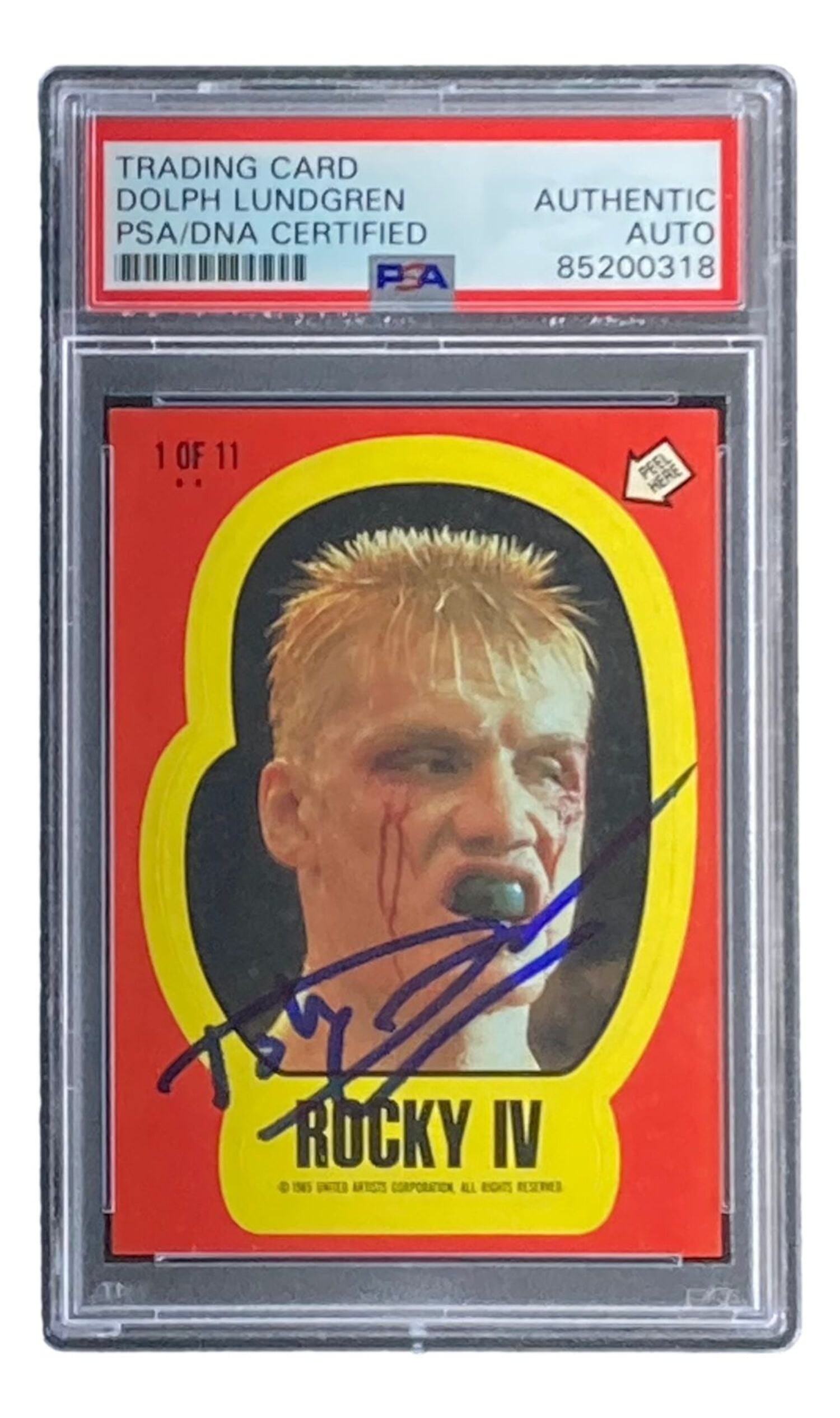 Dolph Lundgren Signed 1985 Topps #1 Rocky IV Ivan Drago Sticker Card ...