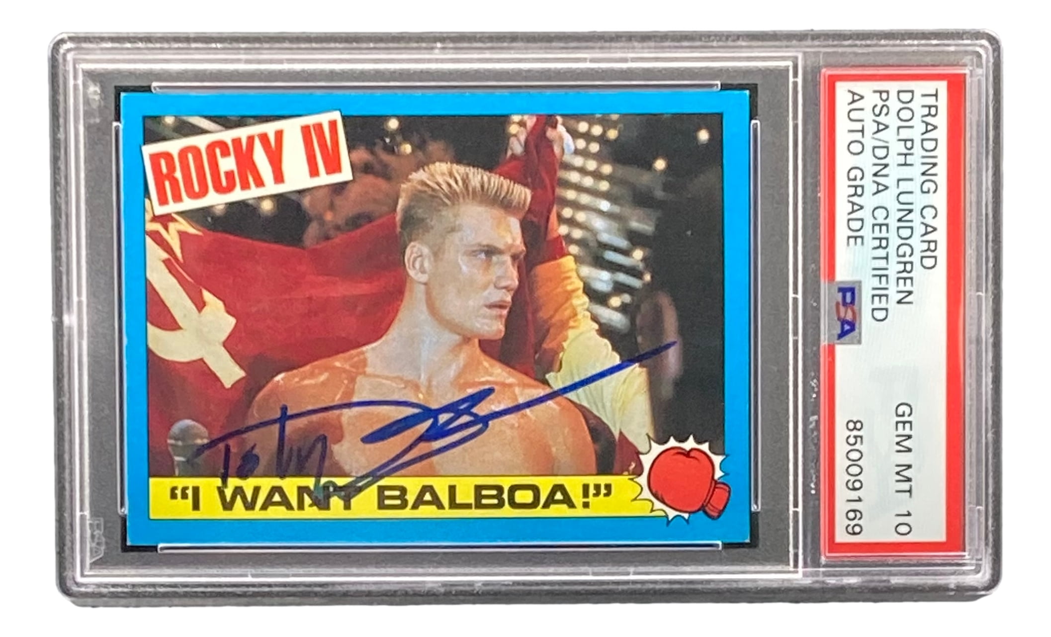 Dolph Lundgren Signed Ivan Drago 1985 Topps #25 Trading Card PSA/DNA ...