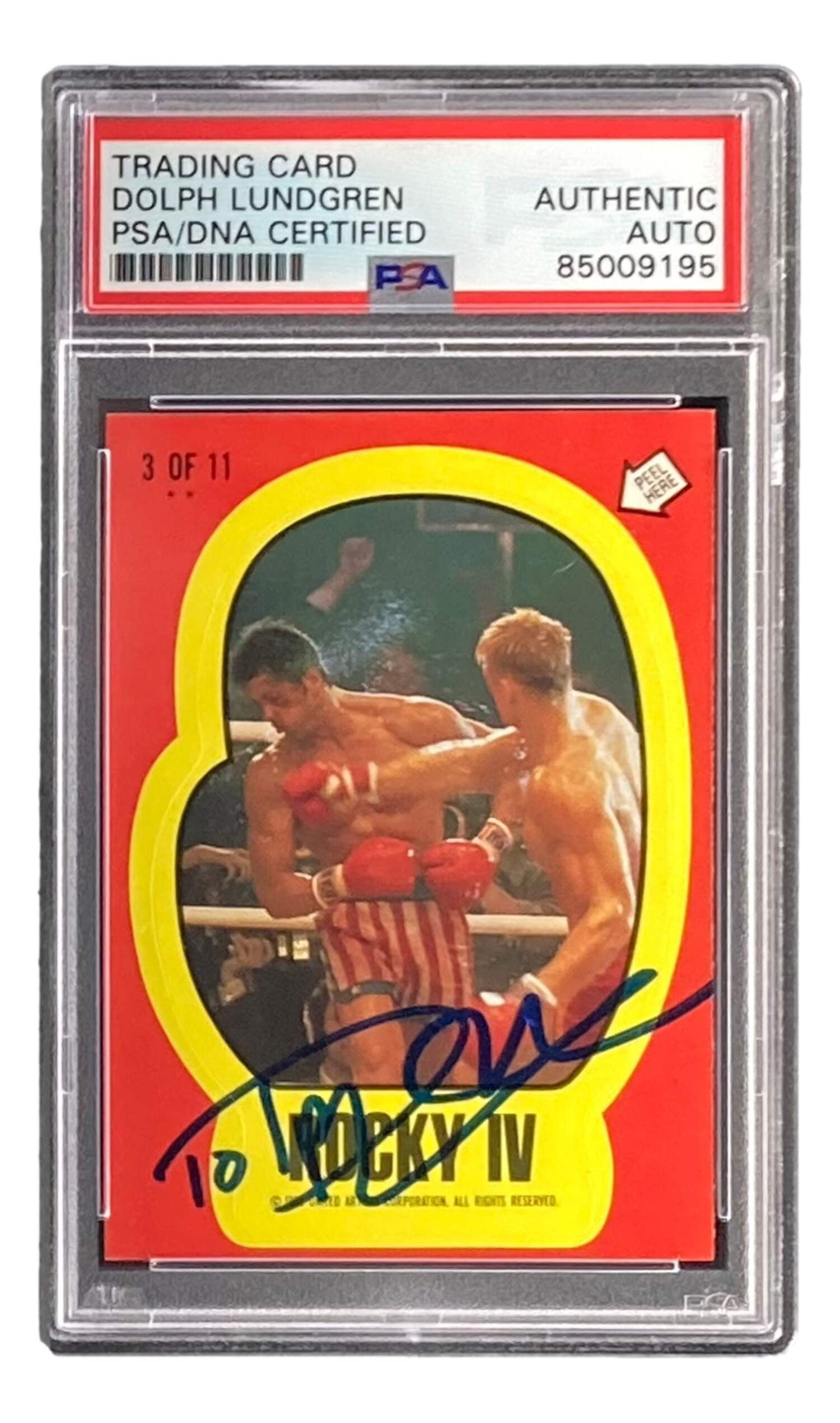 Dolph Lundgren Signed Ivan Drago 1985 Topps #3 Sticker Card PSA/DNA ...