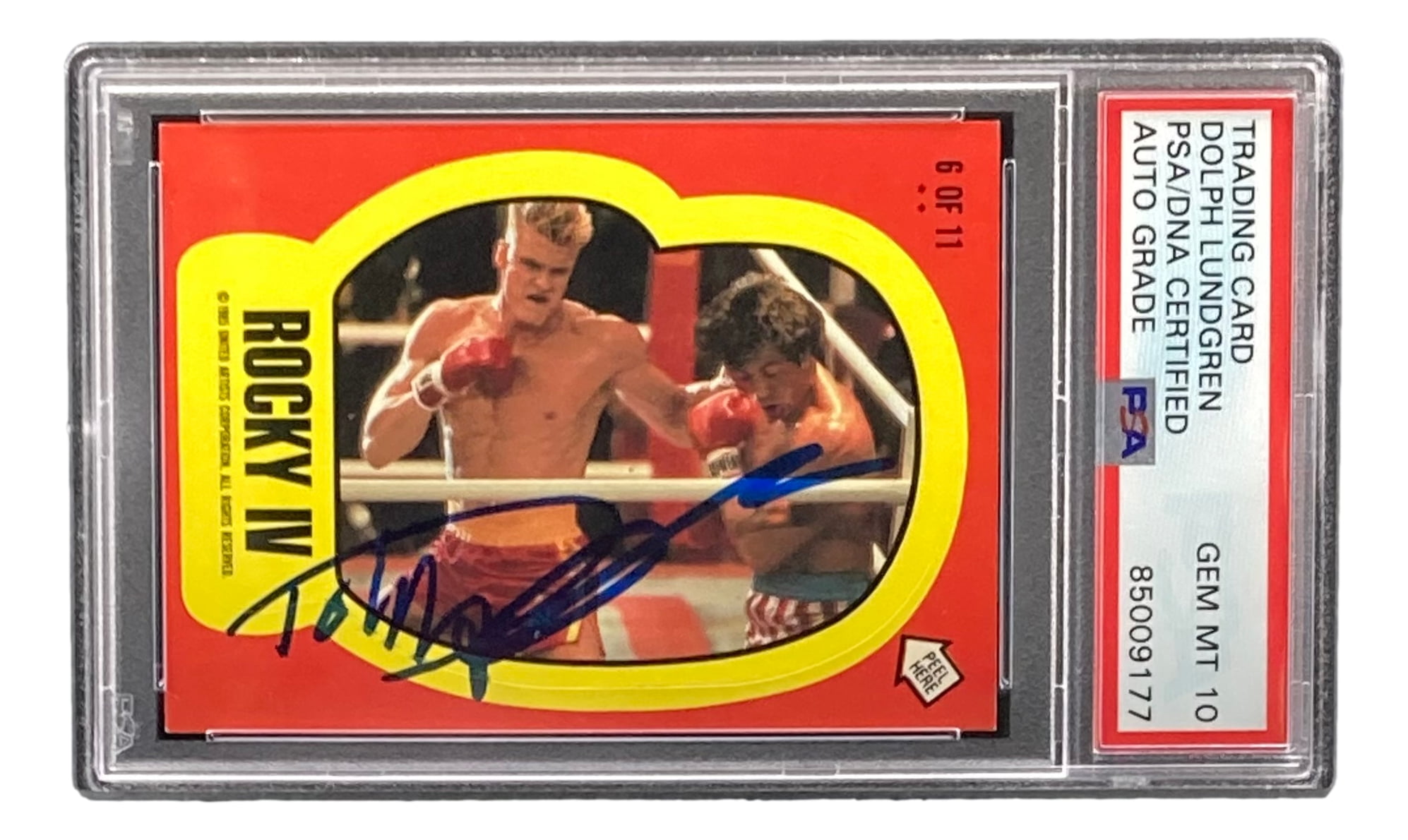 Dolph Lundgren Signed Ivan Drago 1985 Topps #6 Sticker Card PSA/DNA Gem ...