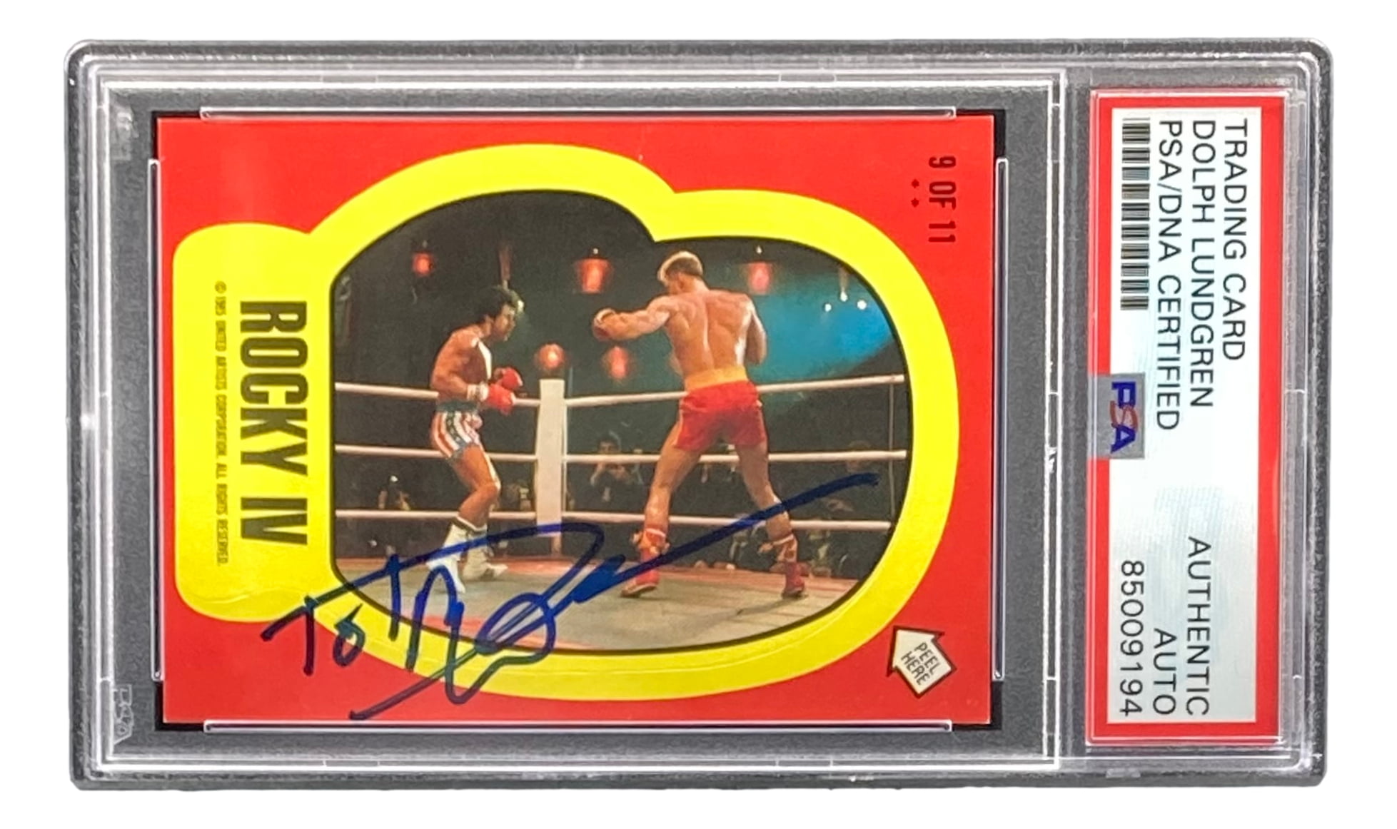 Dolph Lundgren Signed Ivan Drago 1985 Topps #9 Sticker Card PSA/DNA ...