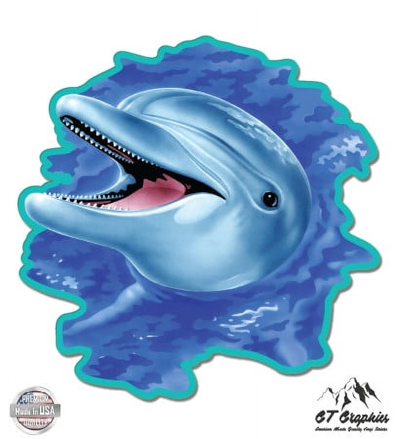 Dolphin - 3" Vinyl Sticker - For Car Laptop I-Pad Phone Helmet Hard Hat ...