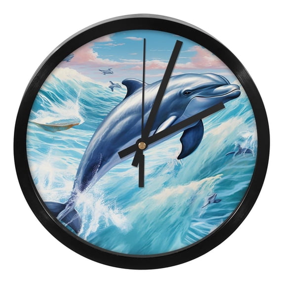 Dolphin 9.8 Inch Silent Round Digital Wall Clock, Battery Operated ...