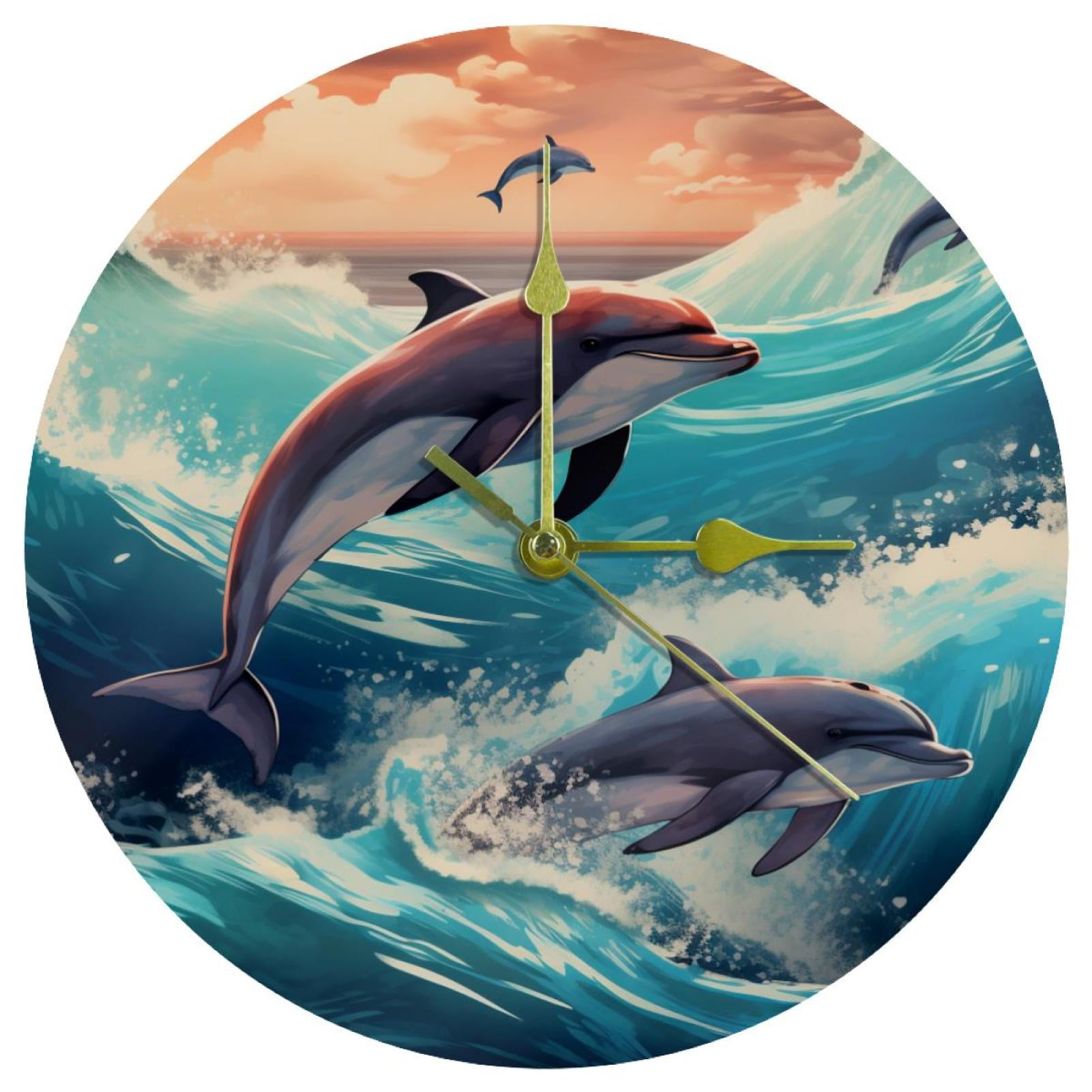 Dolphin Acrylic Circular Wall Clock - Stylish Timepiece for your Home ...