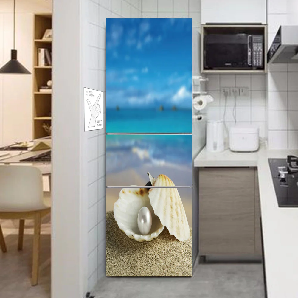 Dolphin Animal Fridge Sticker Full Door Cover Mural The Underwater ...
