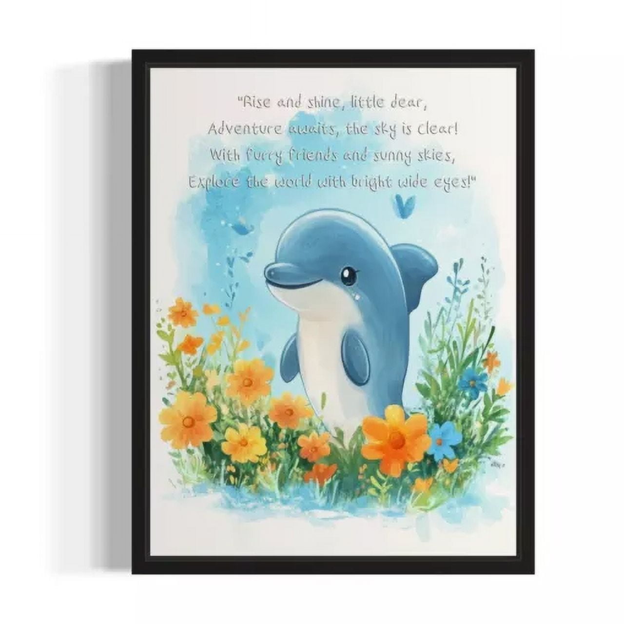 Dolphin Animal Kids Nursery With Poem Art Print Poster Wall Art ...