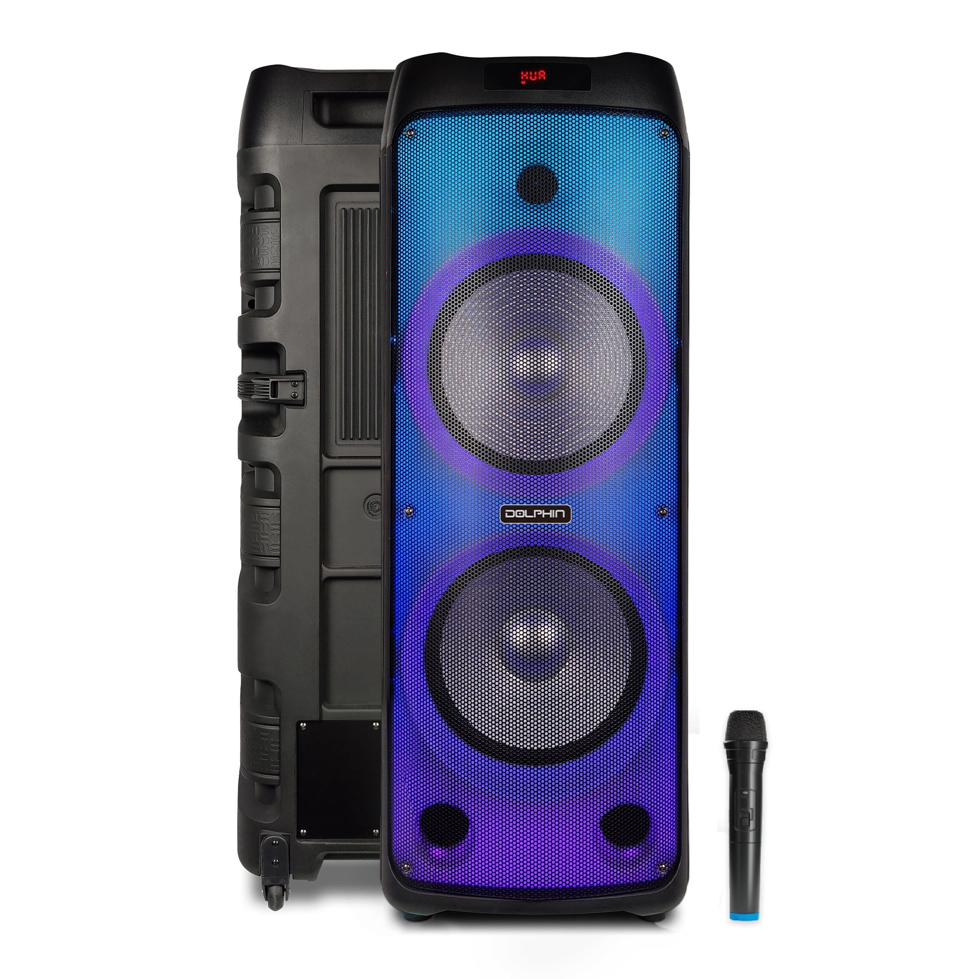 Dolphin Audio Dual 12-inch Portable Speaker with Fire Light & Two ...