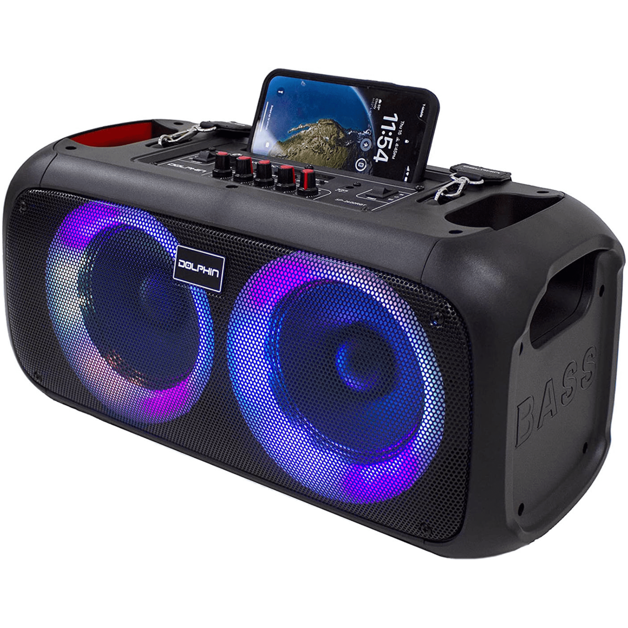 Dolphin Bluetooth Boombox Speaker with Mic Input, Sound-Activated ...