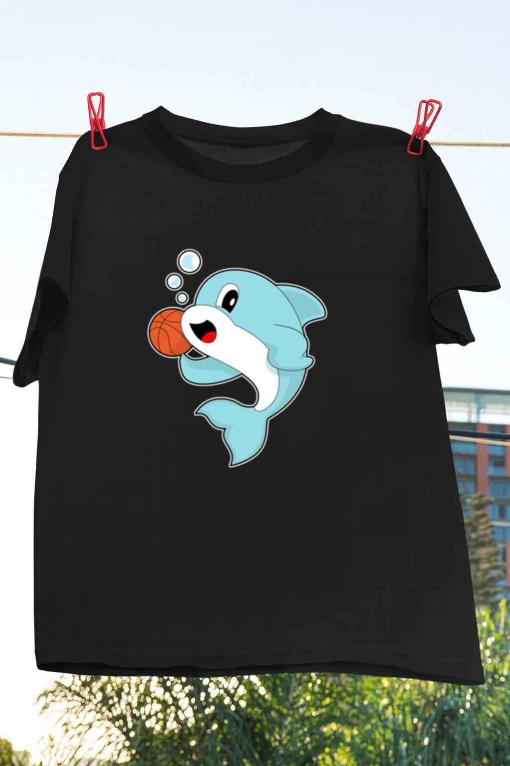Dolphin Basketball Funny Dolphin Playing T-Shirt up to 5XL - Walmart.com
