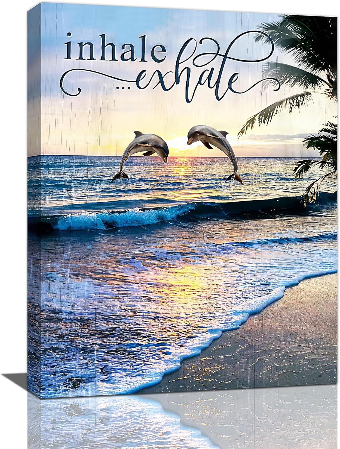 Dolphin Bathroom Wall Art Coastal Beach Ocean Pictures Wall Decor ...