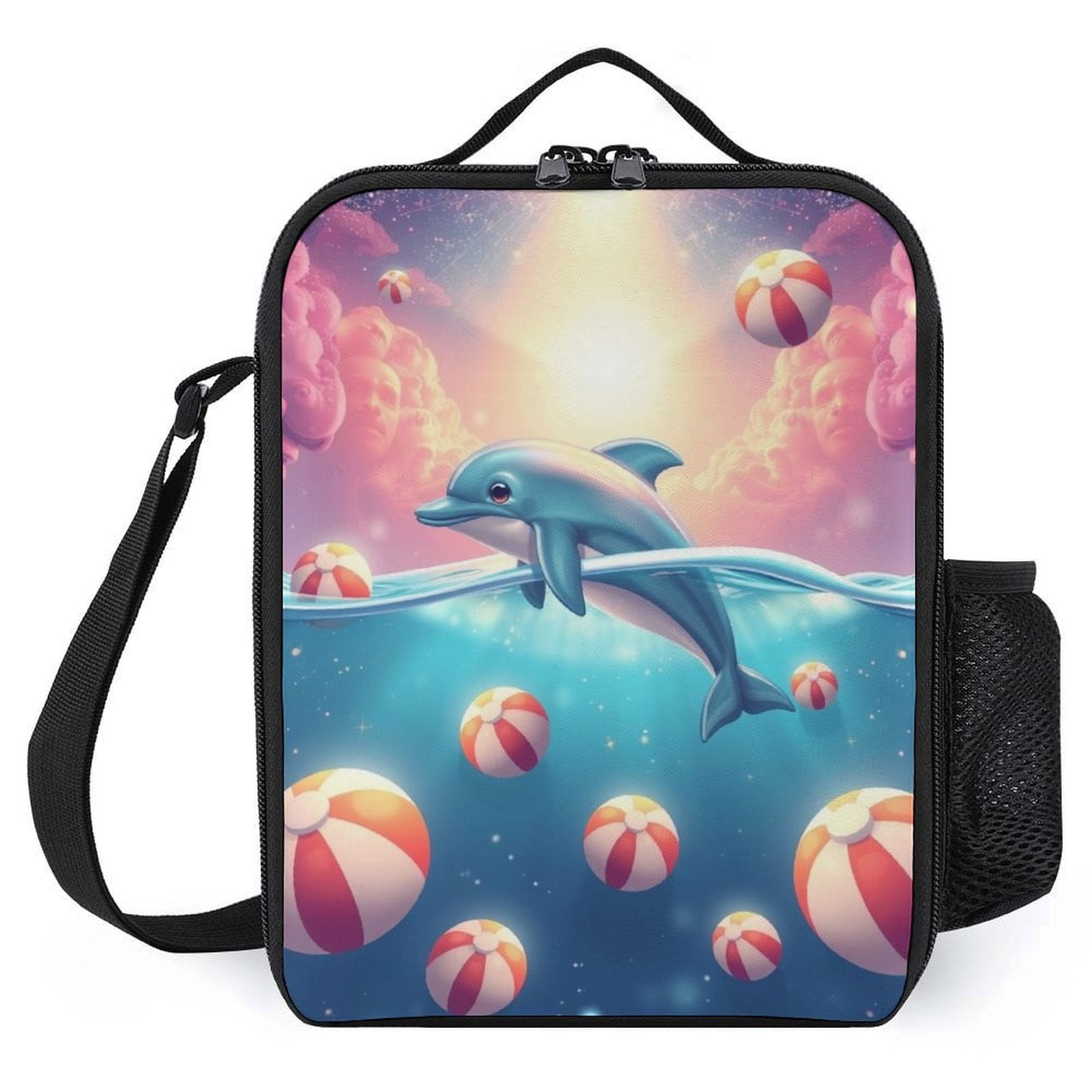 Dolphin Beach Balls Dream Lunch Bag Cooler Warm Insulated Lunch Box ...