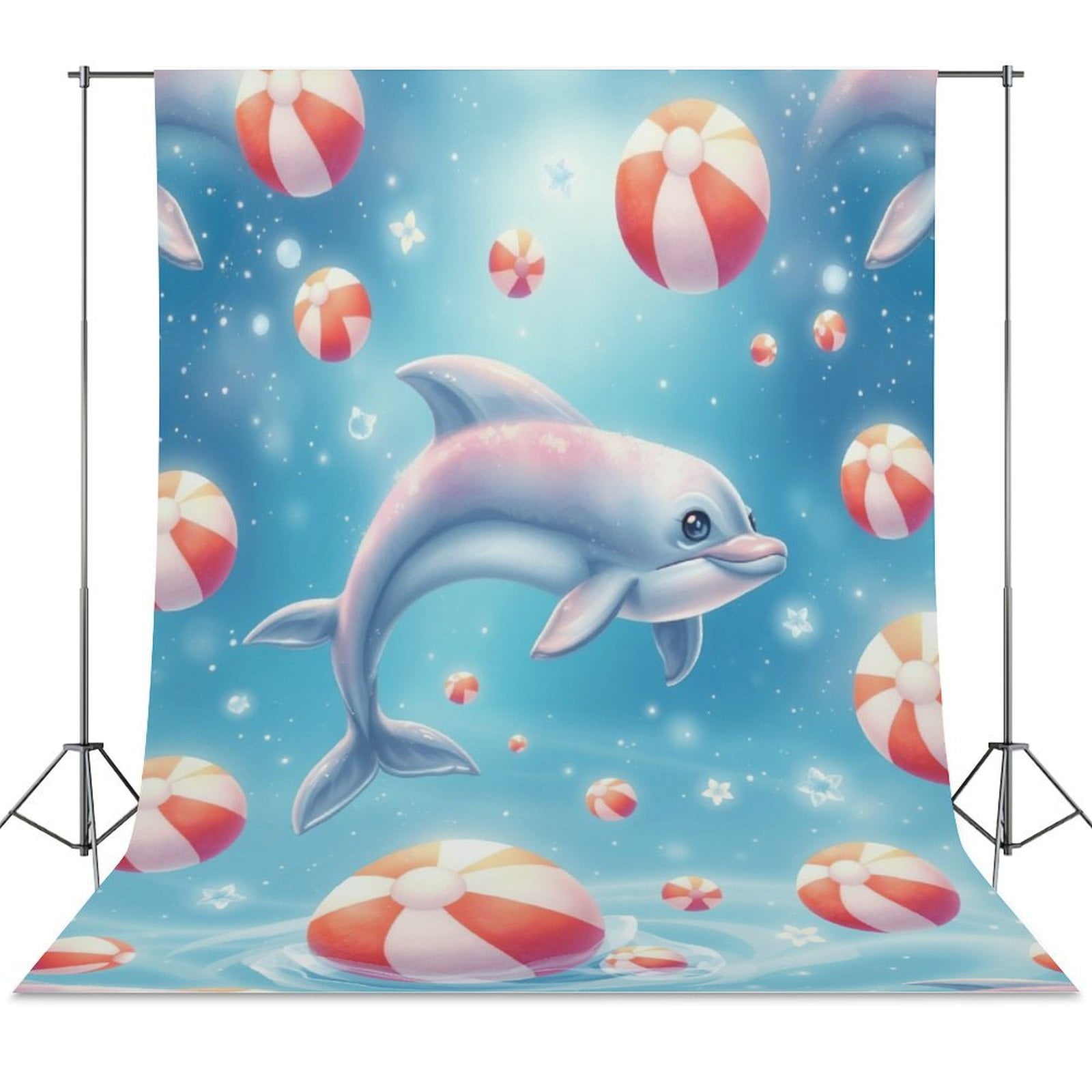 Dolphin Beach Balls Ocean Party Backdrop Birthday Decoration ...