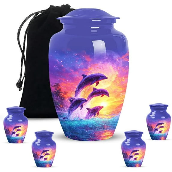 Dolphin Beach Tribute Urn, Cremation Urns for Human Ashes Adult Male ...