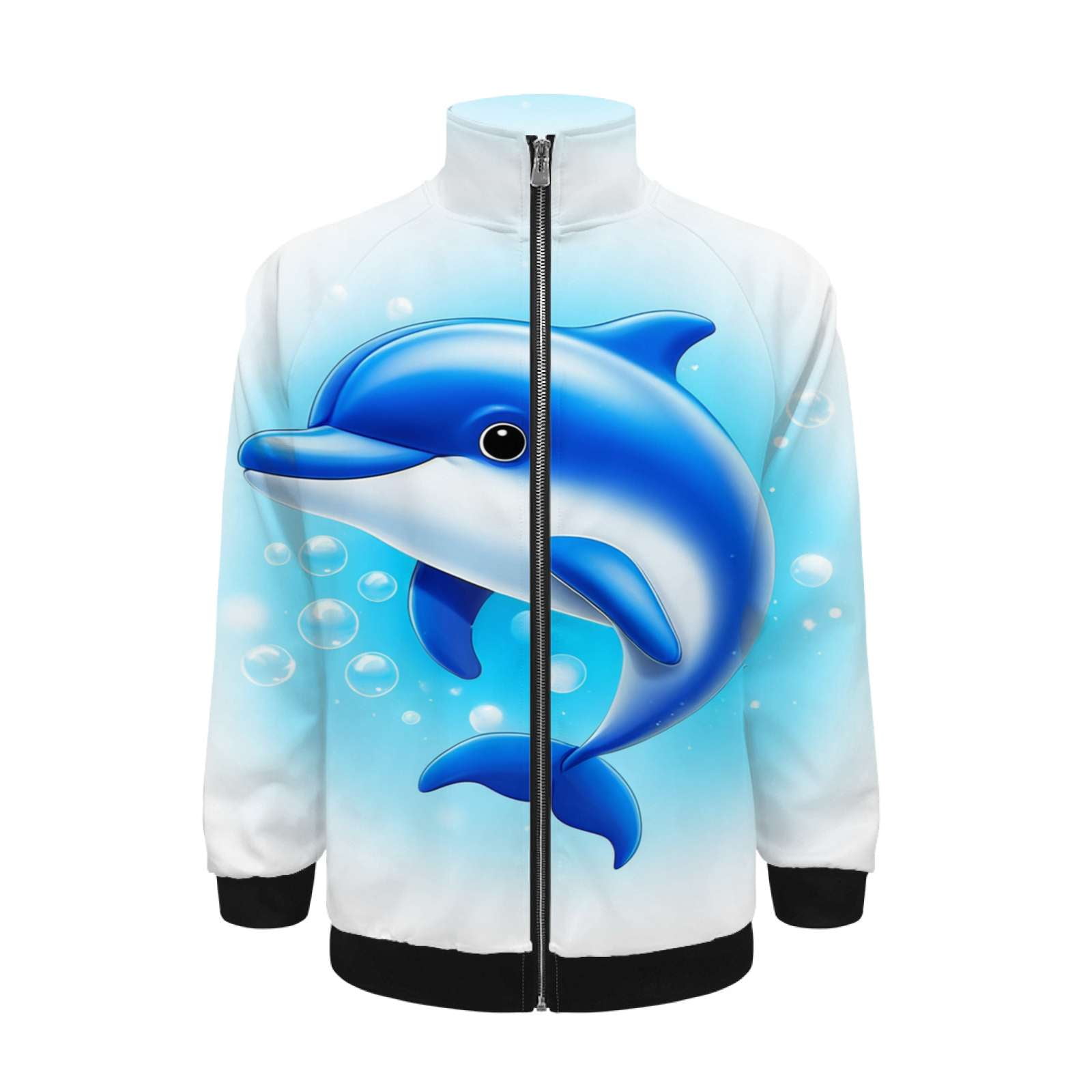Dolphin Blue Ocean Print Jacket Men's Street Cool Long Sleeves Coat ...