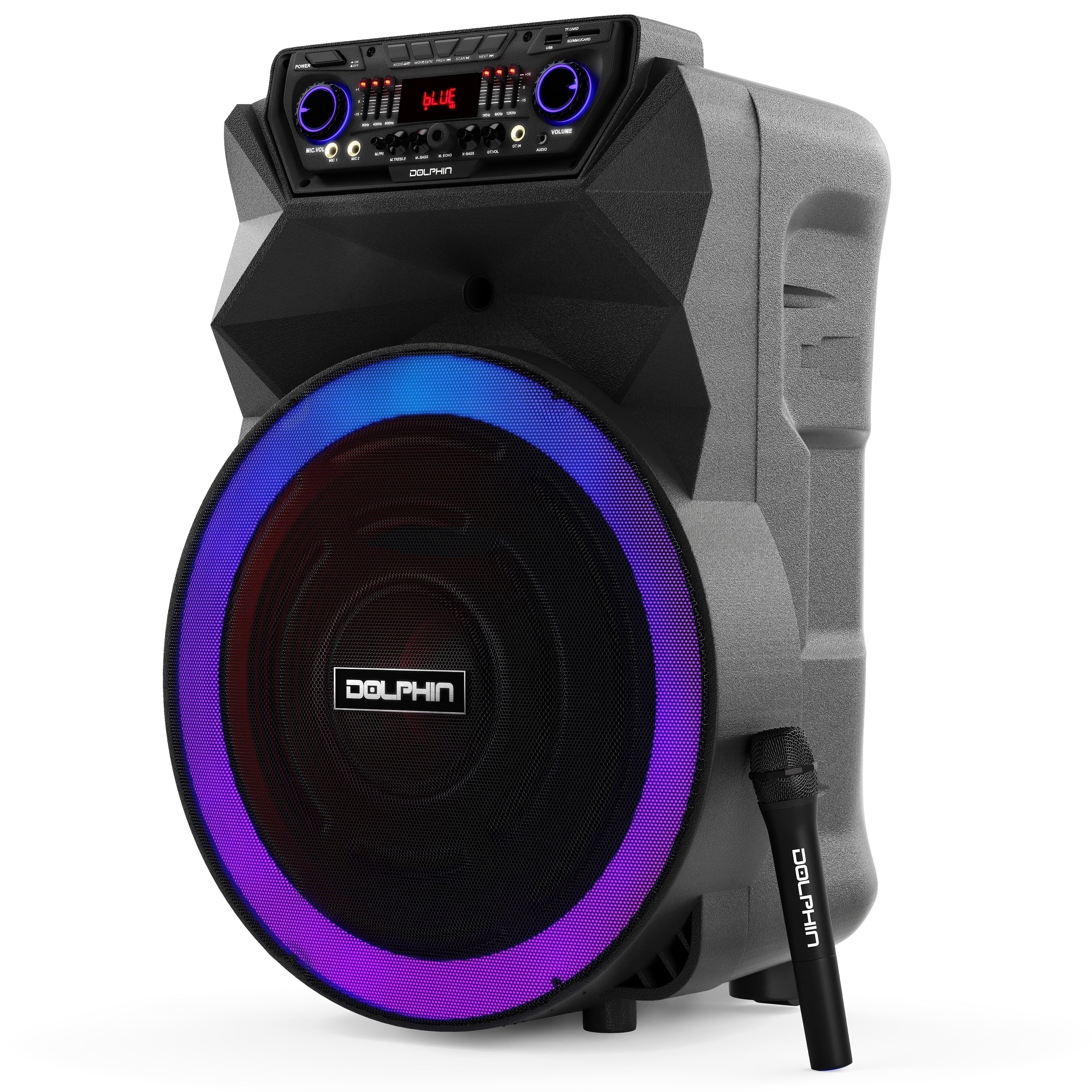 Dolphin SP-18RBT Box Party 18-Inch Rechargeable Bluetooth Party Speaker ...