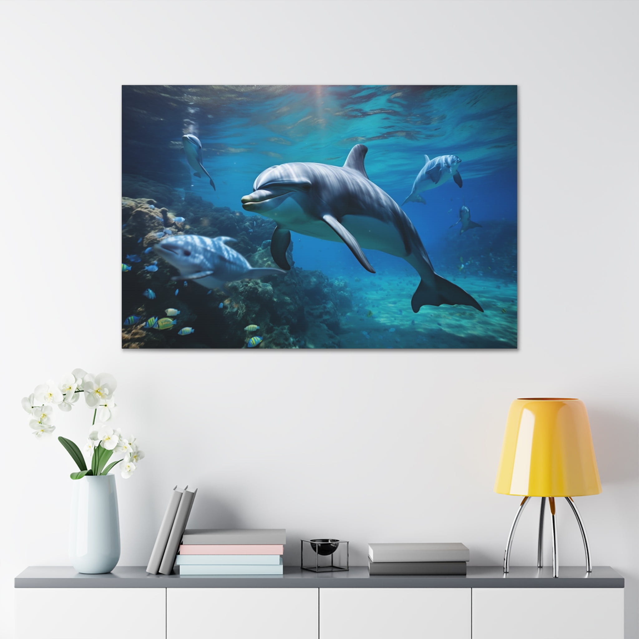 Dolphin Canvas Gallery Wraps Ocean Hawaii Maui Kauai - Walmart.com