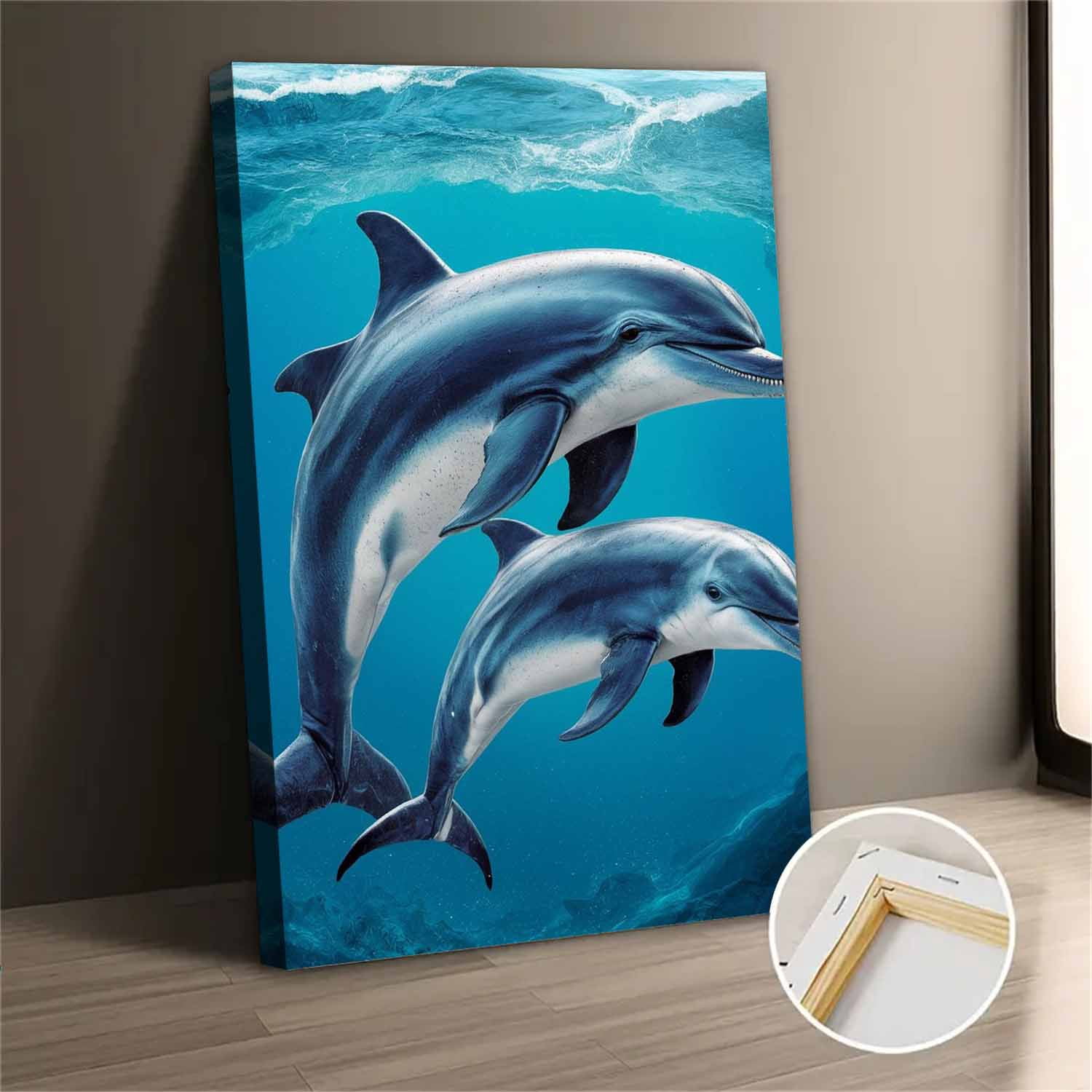 Dolphin Canvas Wall Art Print For Bedroom Living Room Home Decoration ...