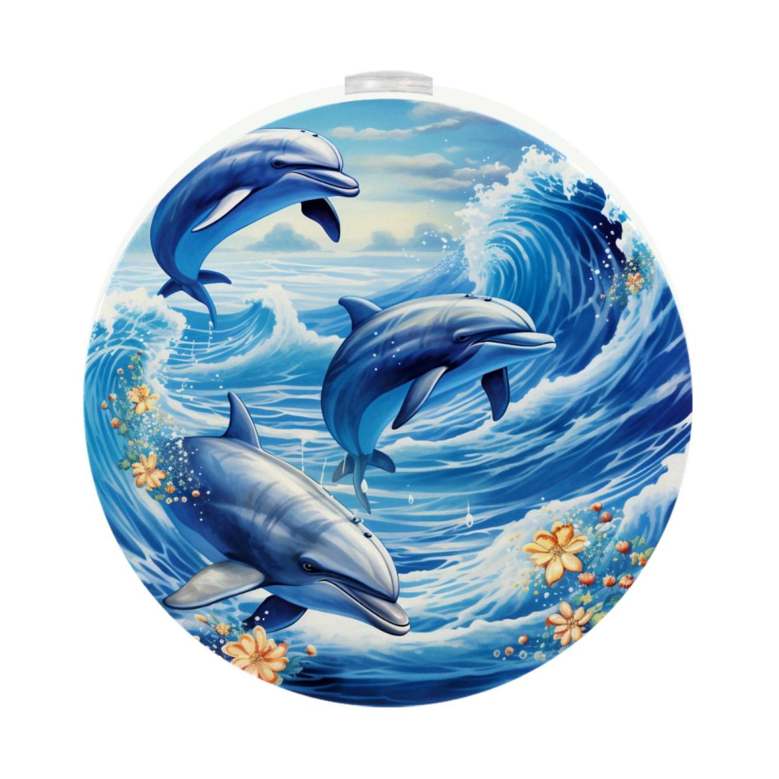 Dolphin Circle Night Light - Set of 2, LED Induction Control, ABS Material - Walmart.com