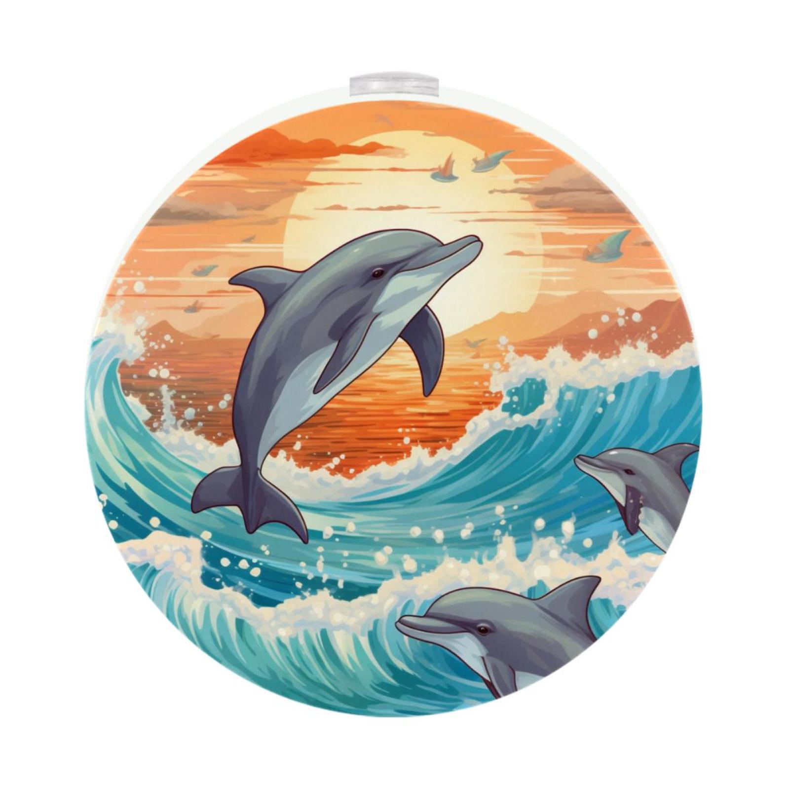 Dolphin Circular Induction Night Light - Set of 2, LED Chip, ABS Material - Walmart.com