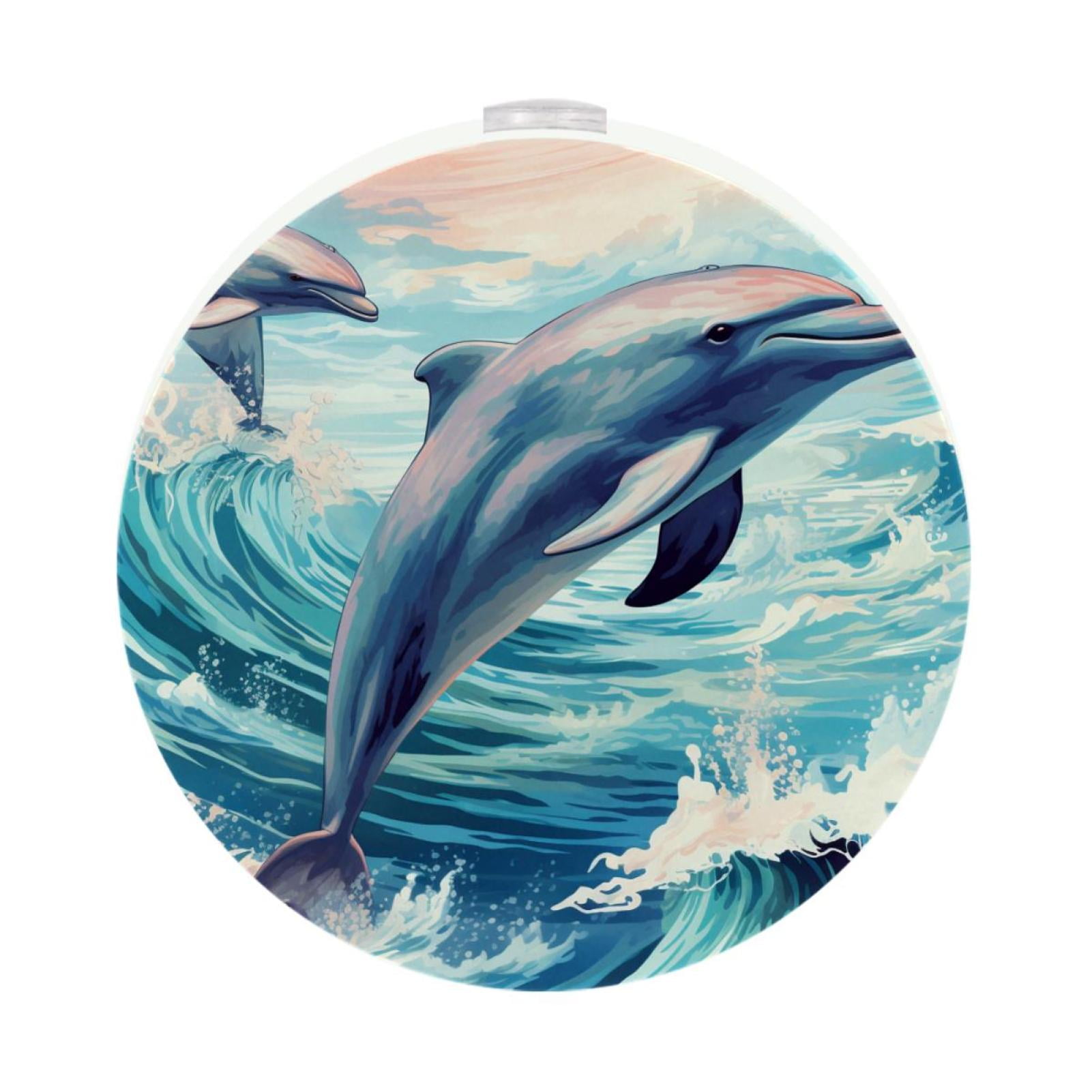 Dolphin Circular Night Light - Set of 2, LED Induction Control, ABS ...