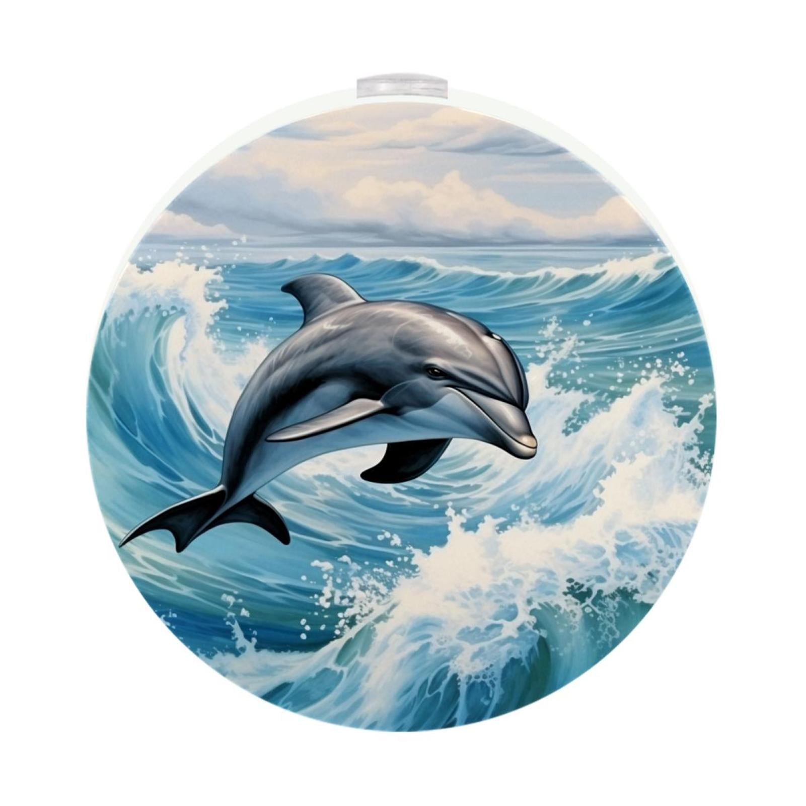 Dolphin Circular Night Light - Two Sets of Small LED Lights, Inductive ...