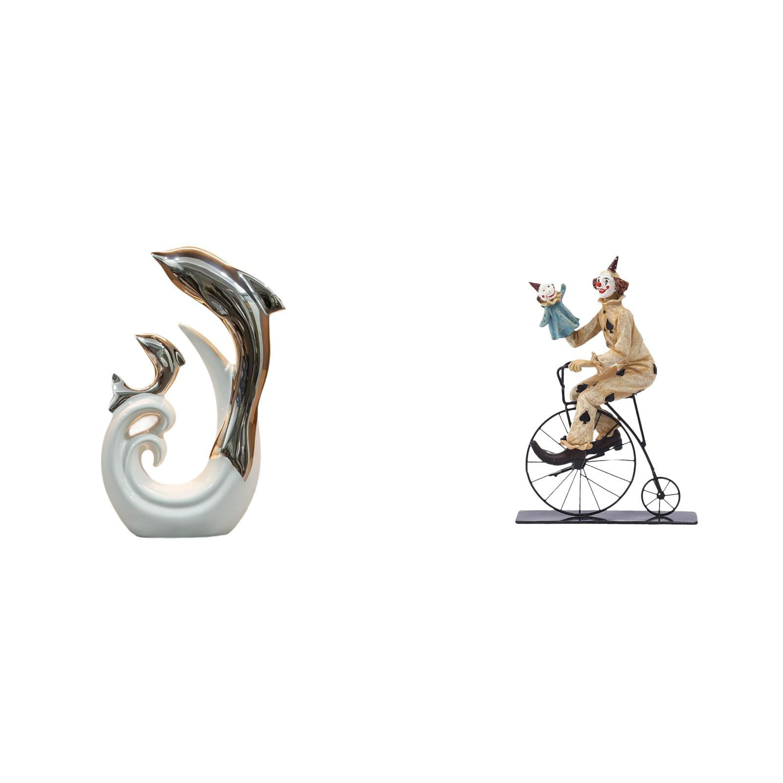 Dolphin Clown Figurine Tabletop Ornament Resin Material Abstract Design ...