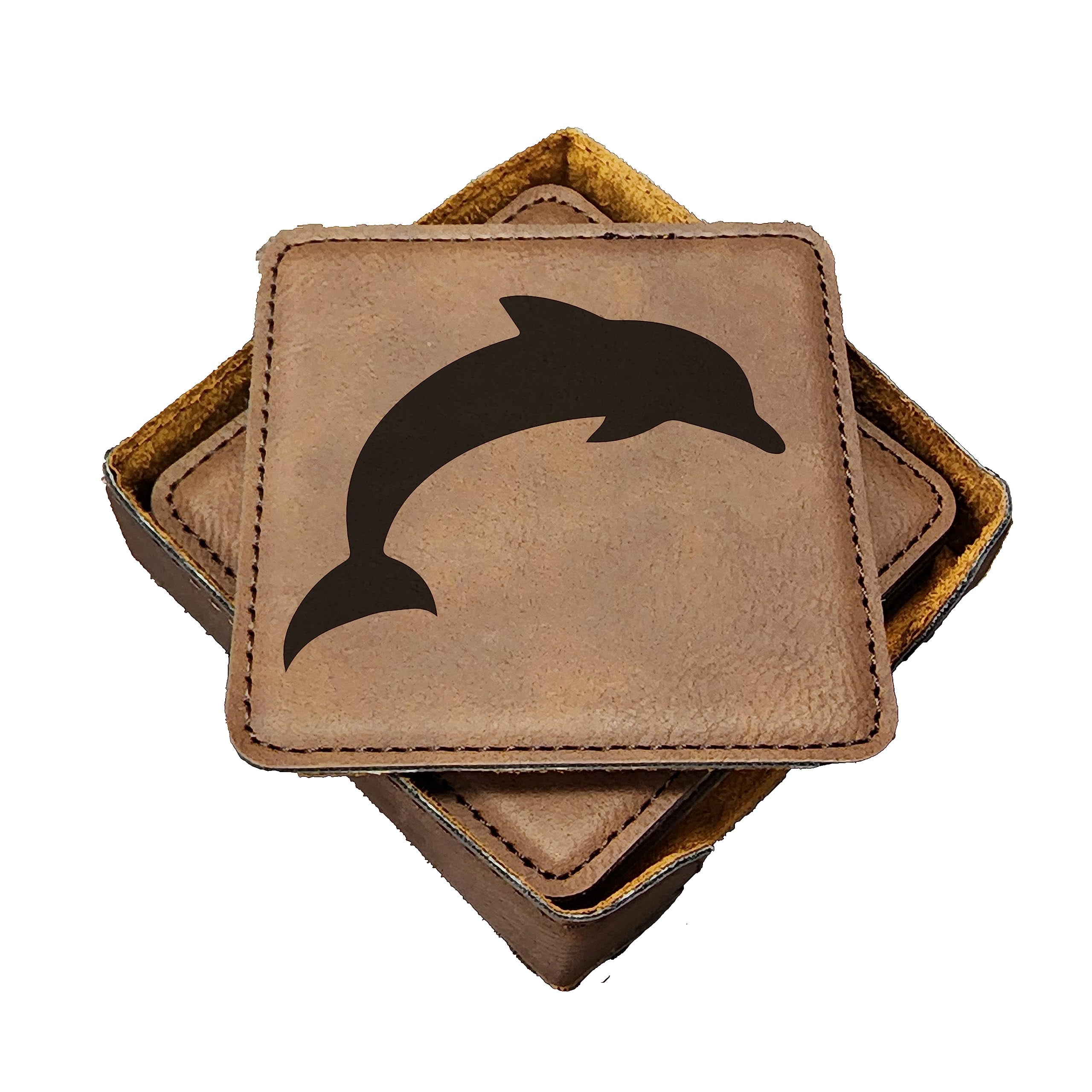 Dolphin Coasters - Handmade Coasters Set of 6 - Engraved Barware ...