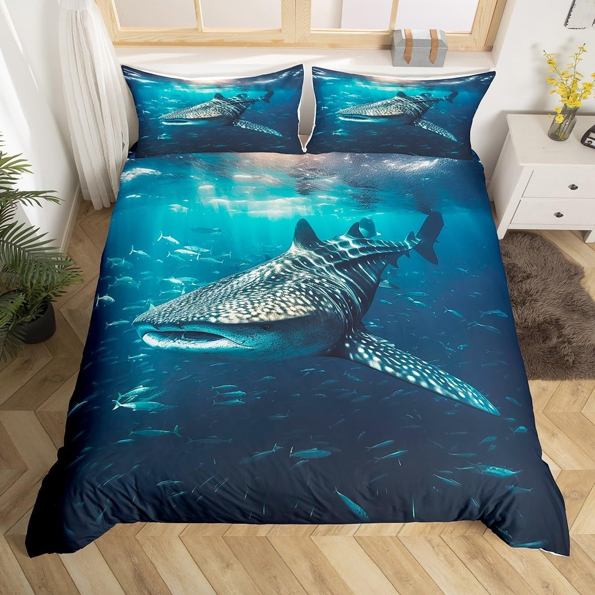 Dolphin Comforter Cover Kids Cute Sea Turtle Octopus Starfish Creatures ...