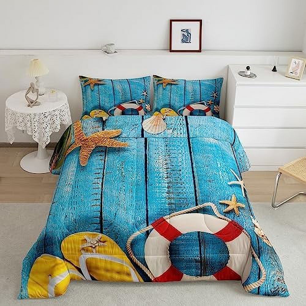 Dolphin Comforter Set King Size Ocean Themed Bedding Sets Abstract ...