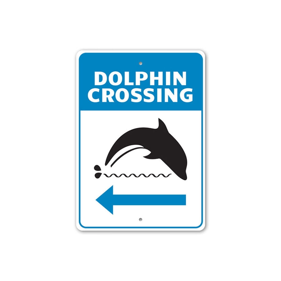 Dolphin Crossing This Way Beach Arrow Sign Dock Sign Beach House Metal ...