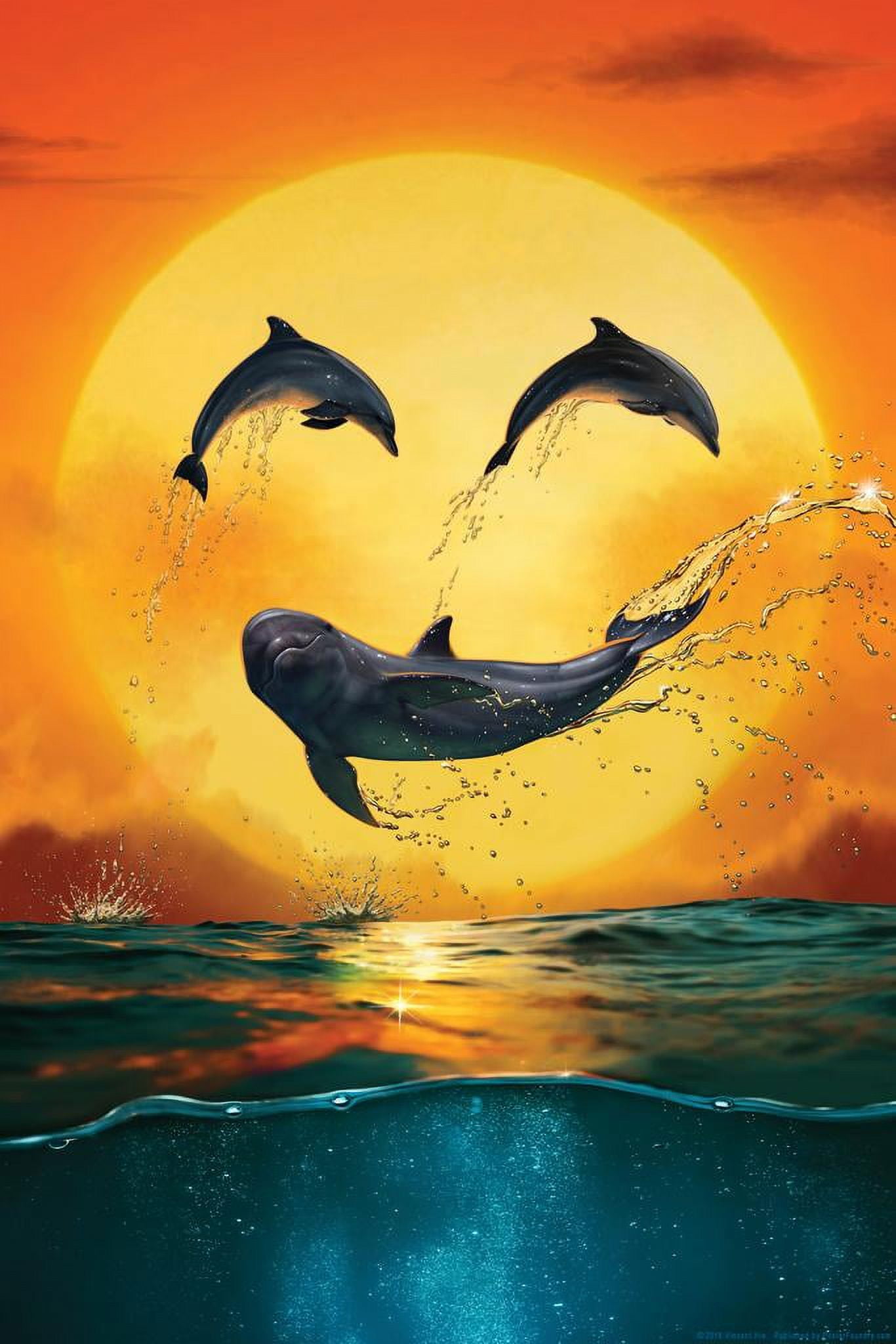 Dolphin Diving Happy Face by Vincent Hie Fantasy Dolphin Poster Ocean ...