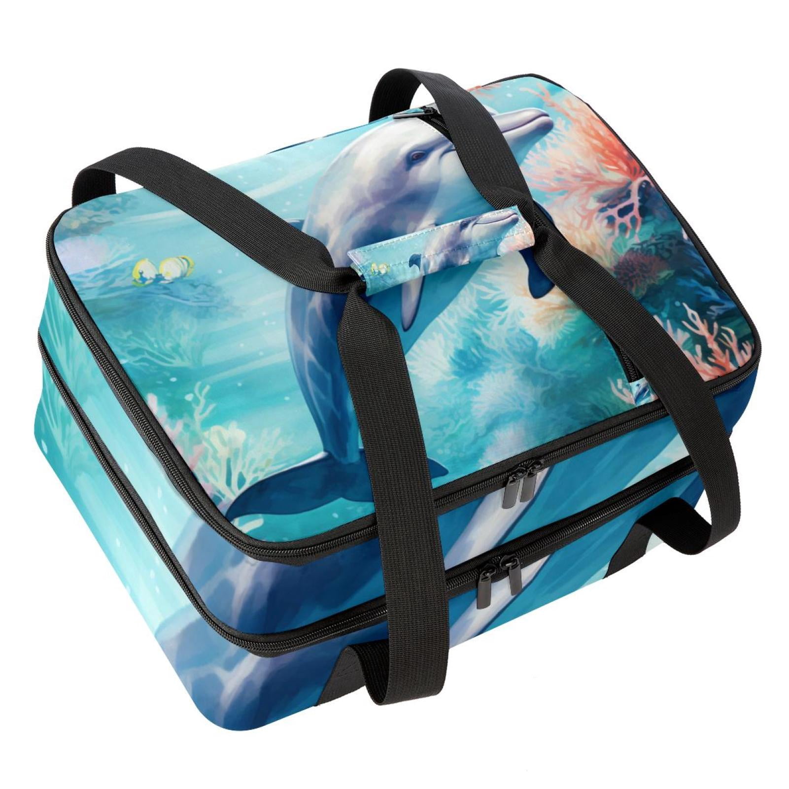 Dolphin Double Layered Insulated Lunch Bag with Dual Compartments ...