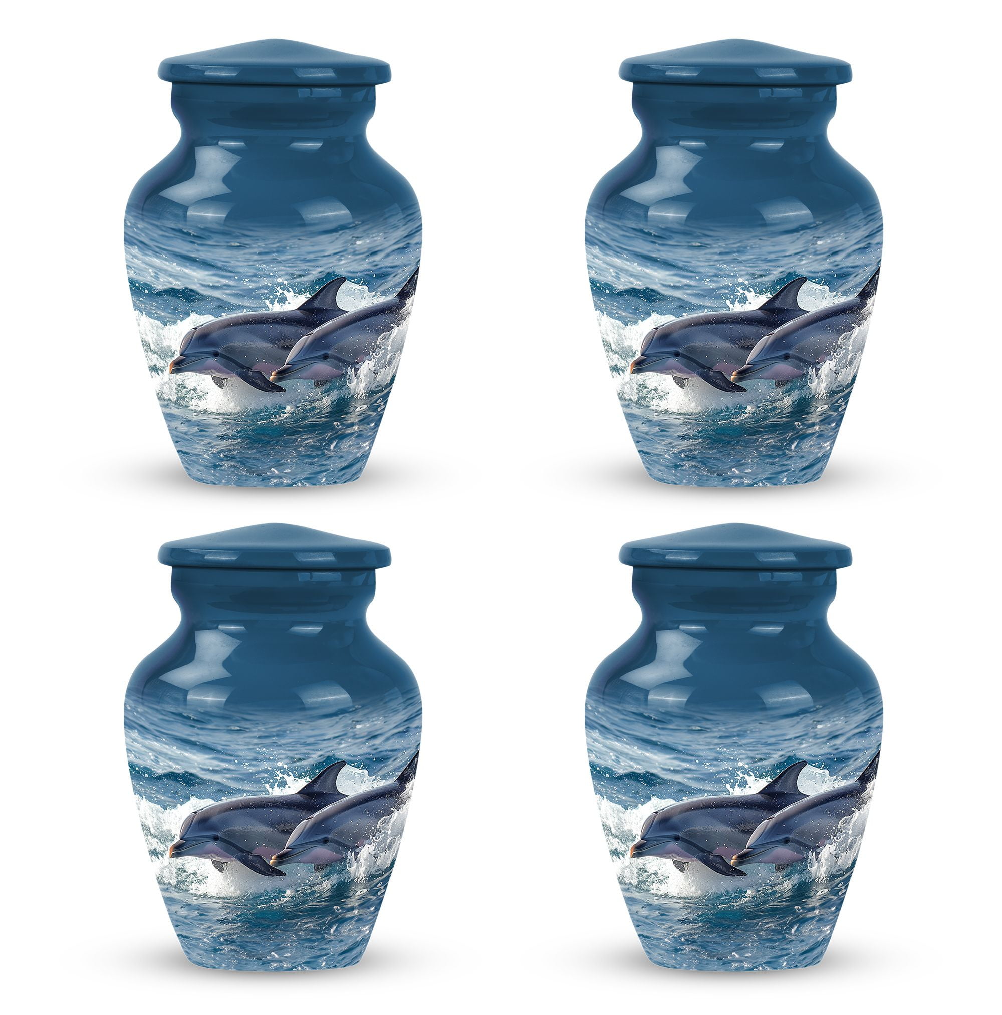 Dolphin Duo Dynamics - Small Urn For Ashes - Urns for Burial In Ground ...