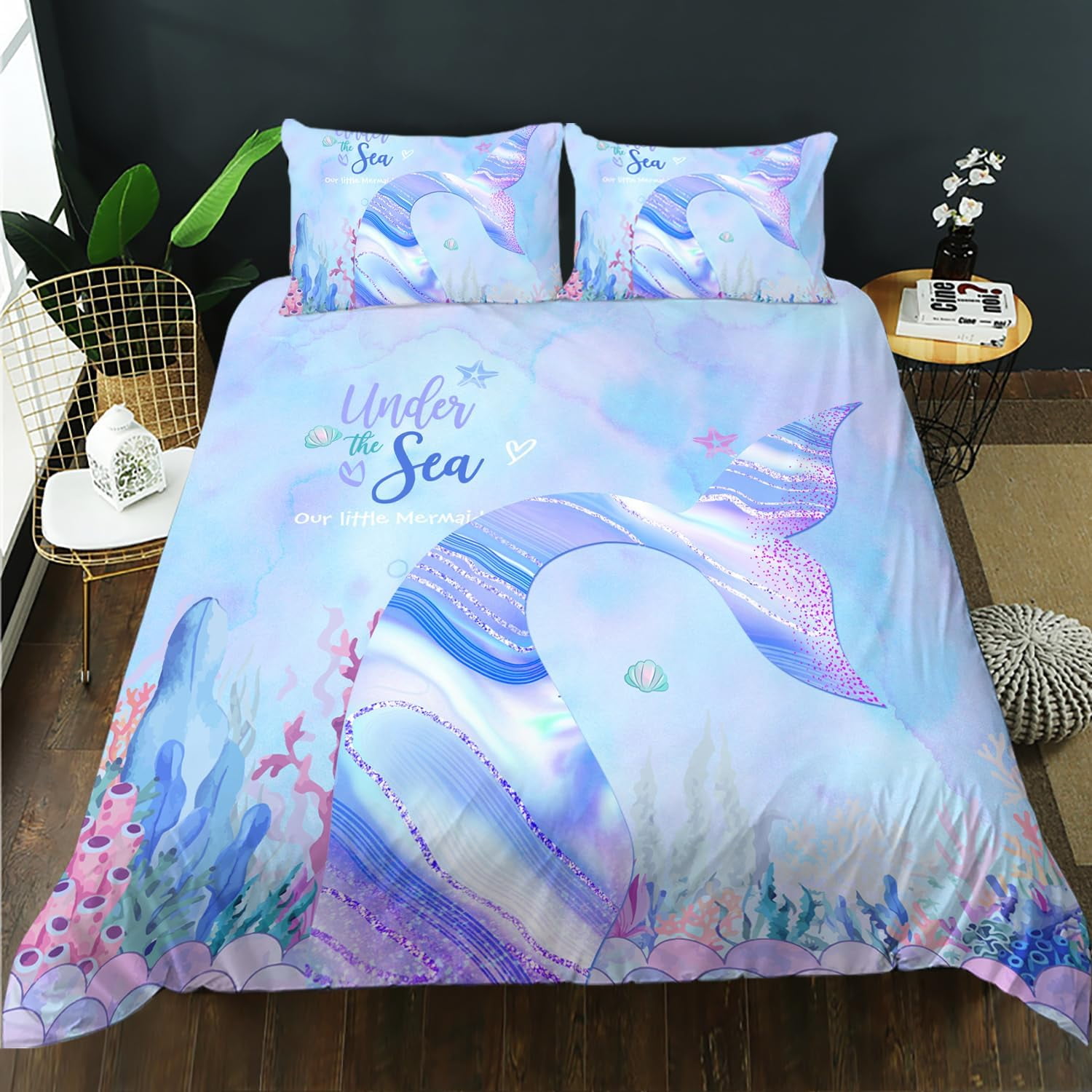 Dolphin Duvet Cover Set Twin Size Kawaii Jumping Dolphin Bedding Set ...