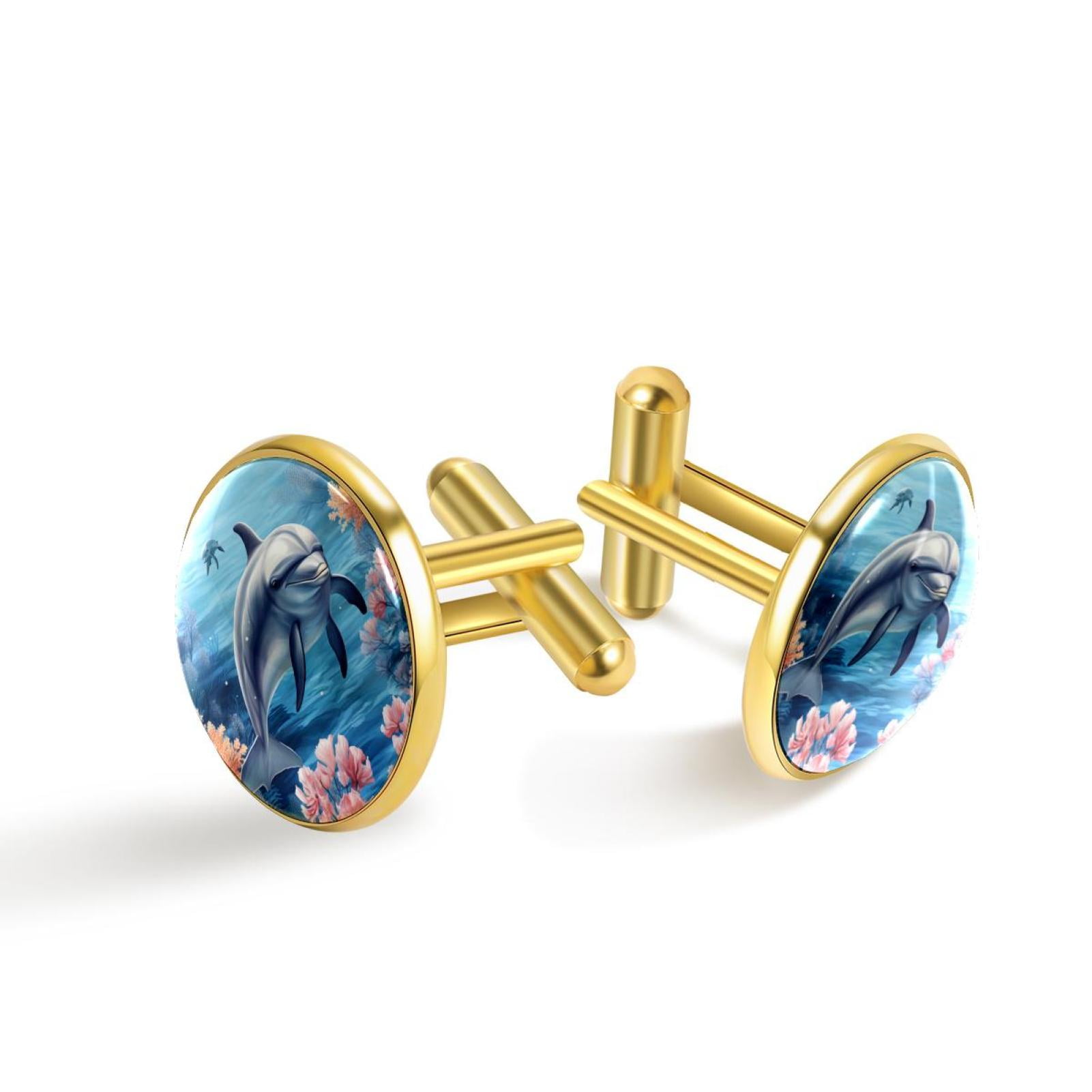 Dolphin Elegant Mens Cufflink Set for Formal Attire, Made of Stainless ...