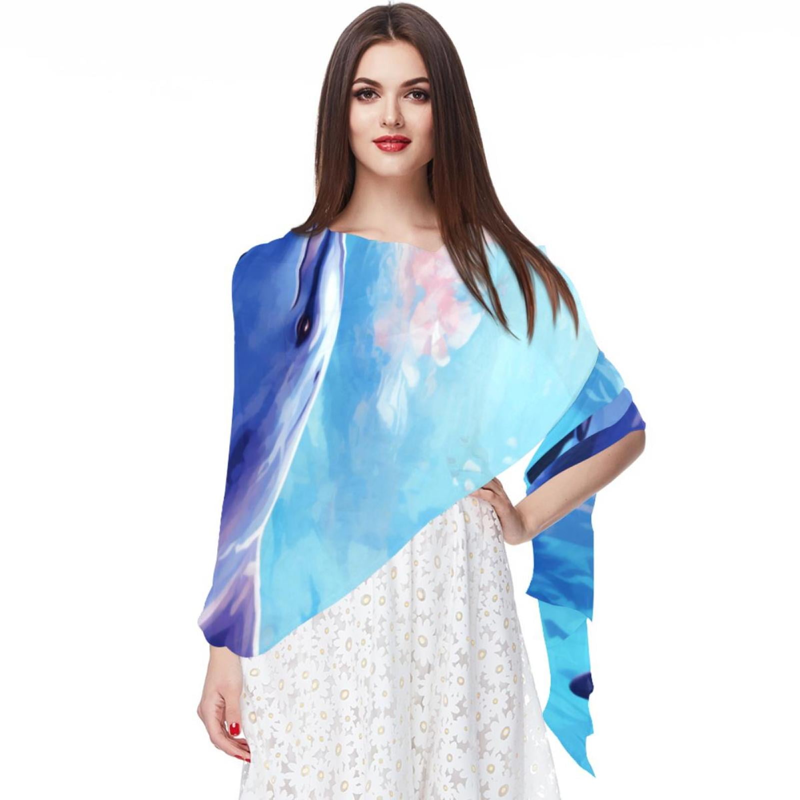 Dolphin Elegant Translucent Chiffon Silk Scarf 180*73 - Light ...
