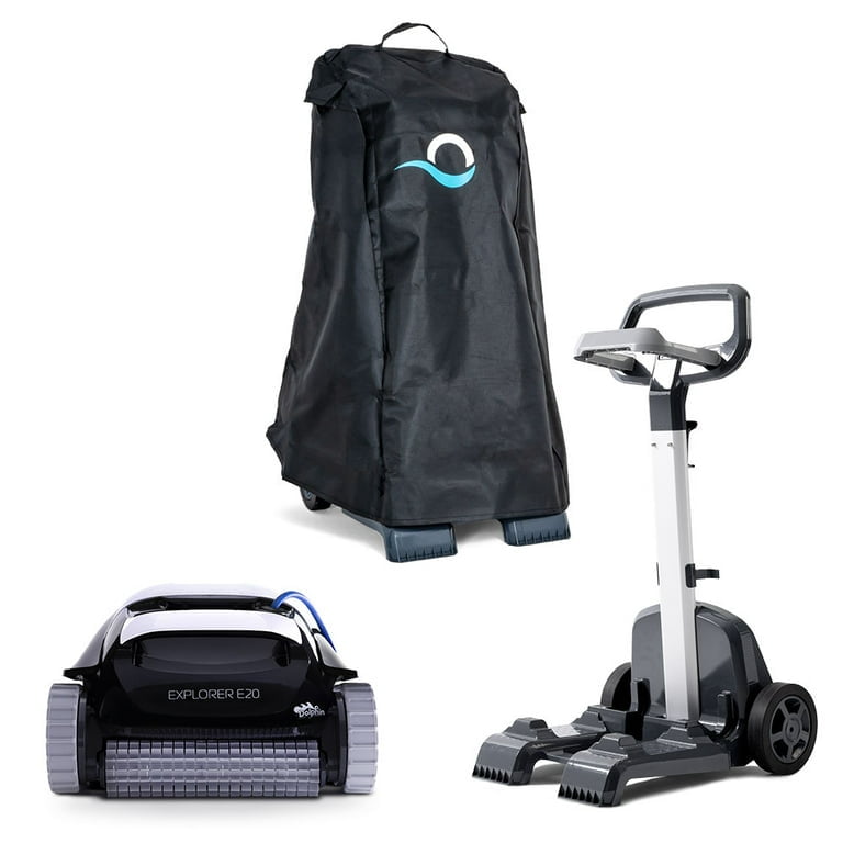 Dolphin E20 Robotic Pool Cleaner with Universal Caddy, Ideal for In ...