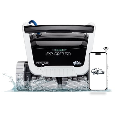 Dolphin Explorer E50 Robotic Pool Vacuum Cleaner with Wi-Fi Control and ...