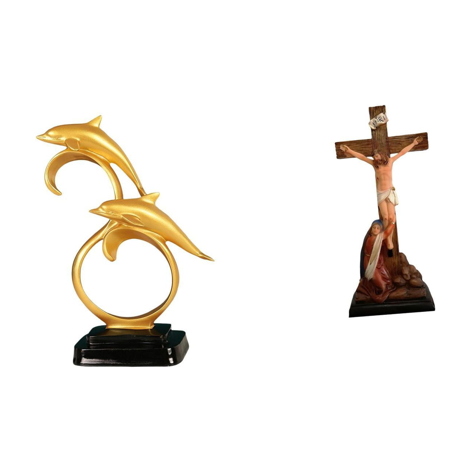 Dolphin Figurine Jesus Sculpture Ornament Resin Material for Home ...