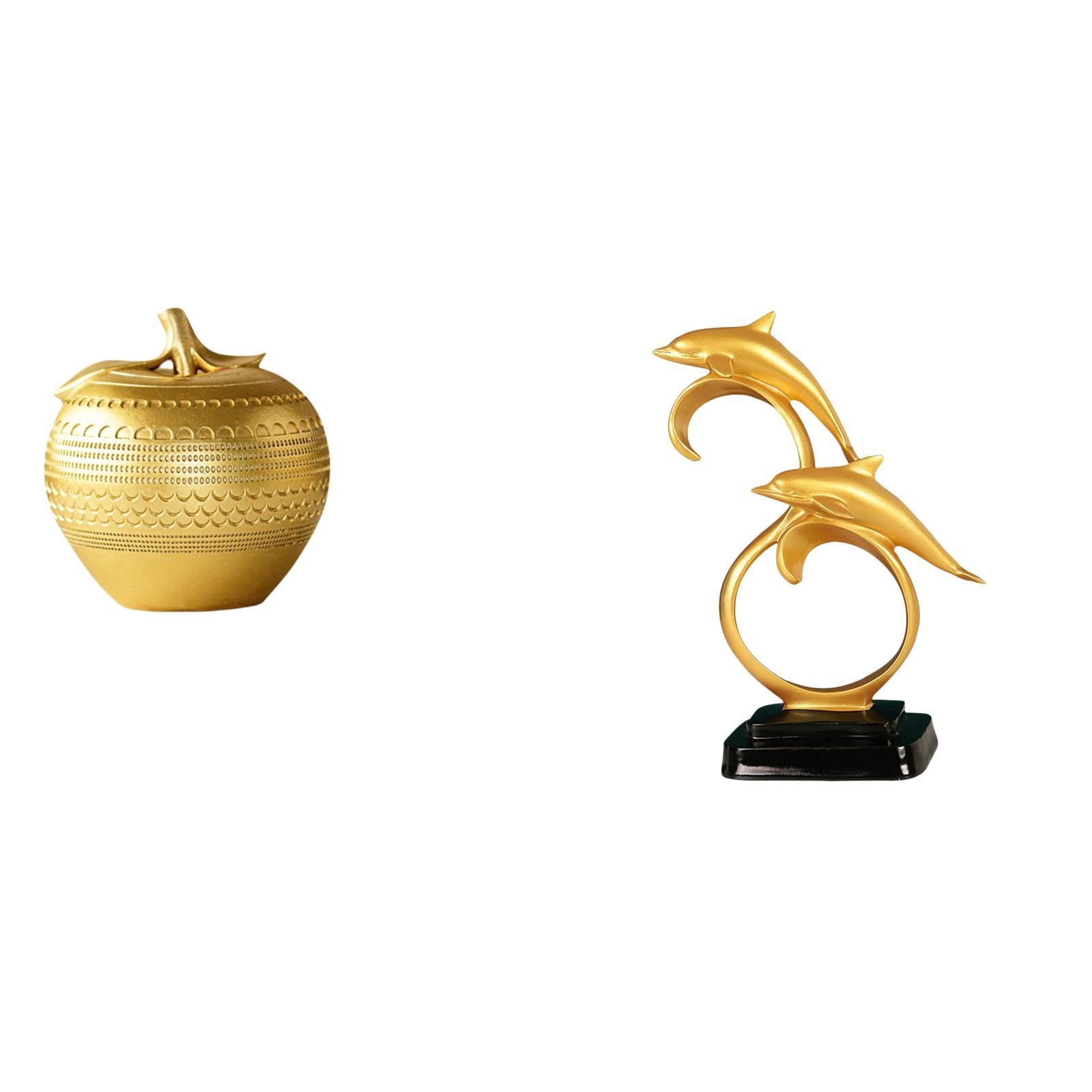 Dolphin Figurine Resin Sculpture Modern Tabletop Decoration for Living ...