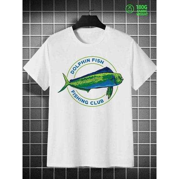 Dolphin Fish Club fish cotton tshirts t-shirt for men 180G 100% Cotton ...