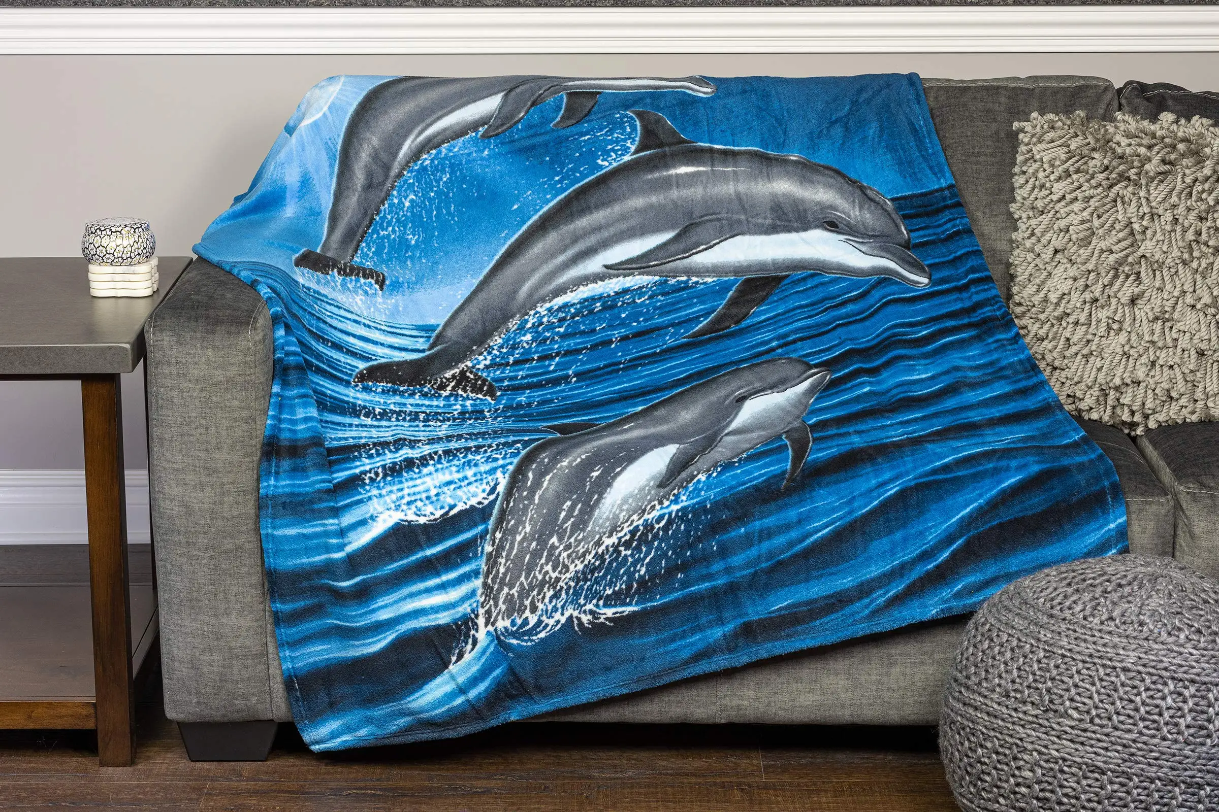 Dolphin Flannel Throw Blanket Super Cozy Soft Lightweight Comfy for Couch Sofa Bed for Kids ...