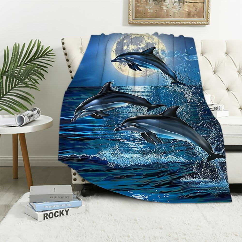 Dolphin Fleece Blanket for Bed, Dolphin Fleece Throw Blanket for Women ...