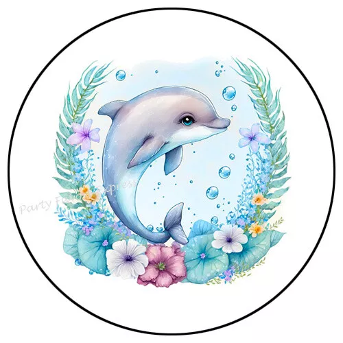 Dolphin Floral Sticker Party Favors Sticker Envelope Seals Labels ...