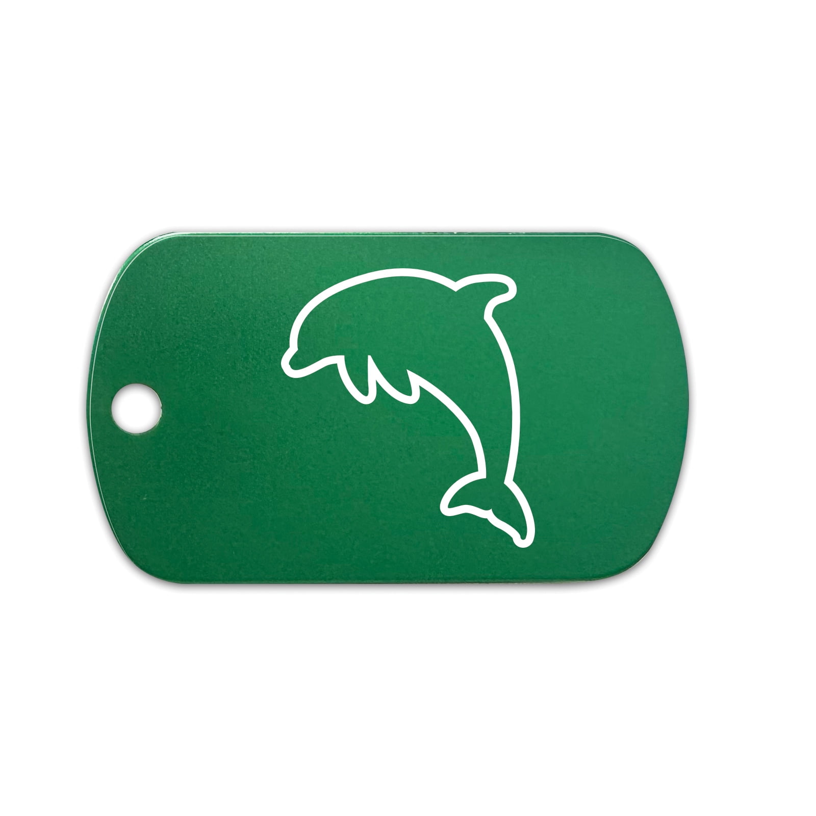 Dolphin GI Dog Tag Aluminum Keychain marine mammal ocean - Green ...