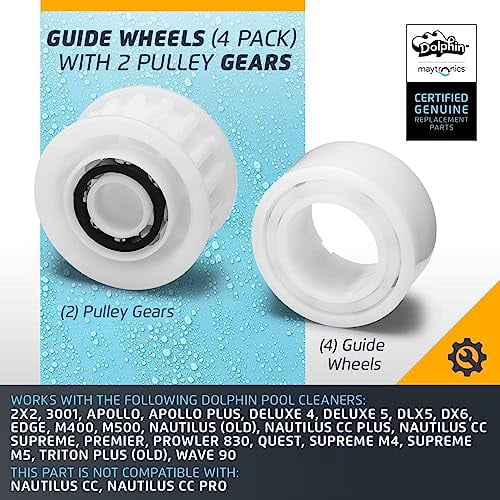 Dolphin Genuine Replacement Part — Guide Wheels (4PK) with 2 Pulley ...